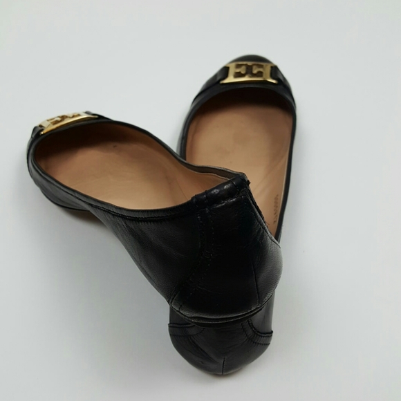 Escada | Shoes | Escada Logo Black Flats Ballet Leather Shoes | Poshmark